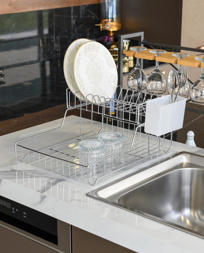Two Tier Portable Dish Drying Rack Chrome Plated - Zensan Wire Housewares Two Tier Portable Dish Drying Rack Chrome Plated - Zensan Wire Housewares